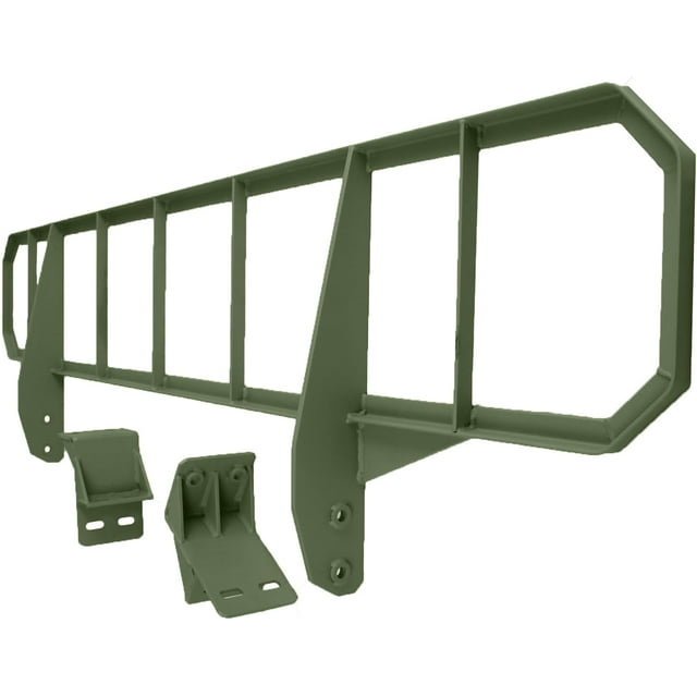 Military Humvee Medium Duty Brush Guard - Green + 2 Mounting Brackets ...