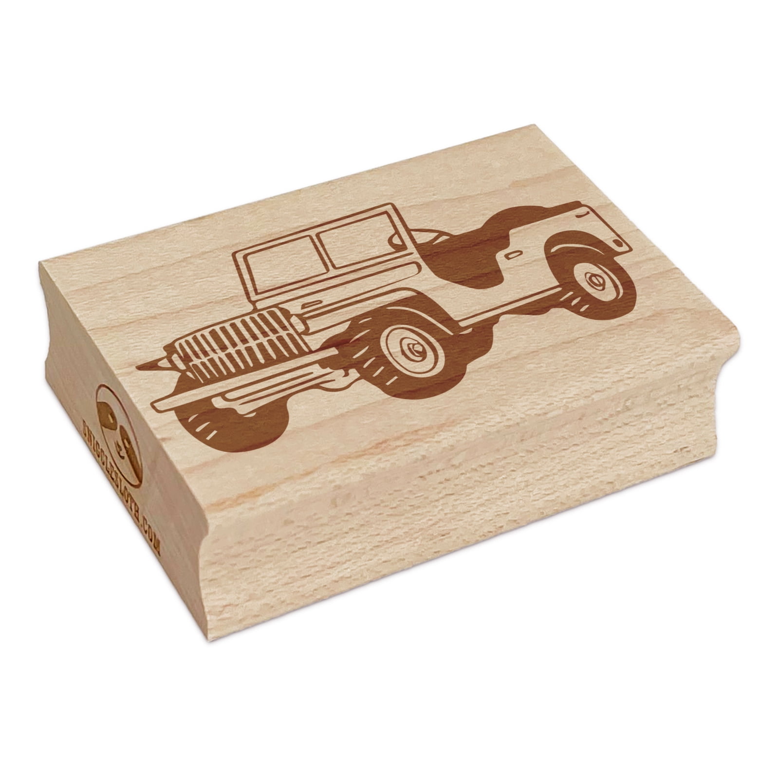 Military Jeep Army Vehicle Car Rectangle Rubber Stamp Stamping ...