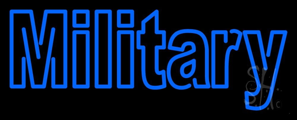 Military LED Neon Sign 13 x 32 - inches, Black Square Cut Acrylic ...