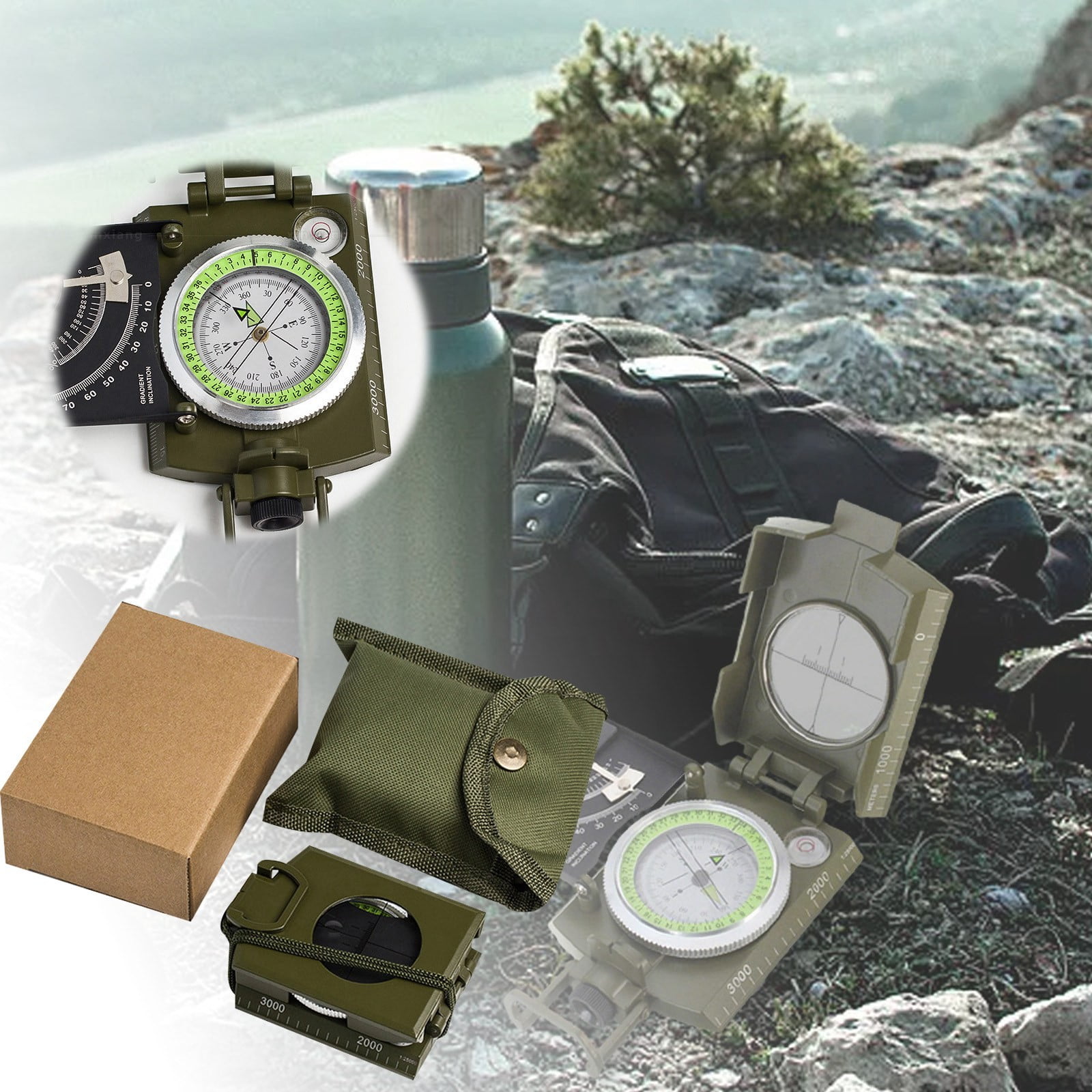 Military Lensatic Compass for Hiking & Survival - High Precision ...