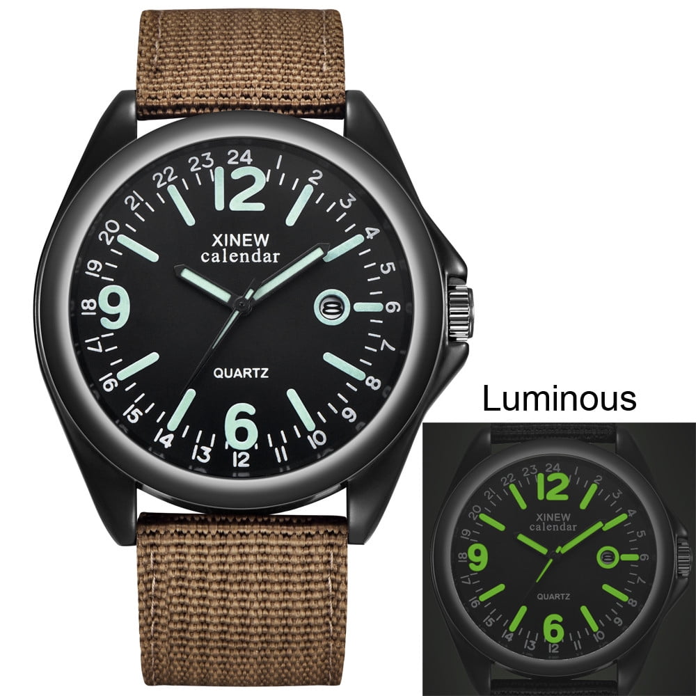 Military Mens Quartz Army Watch Black Dial Date Sport Wrist Watch Men ...