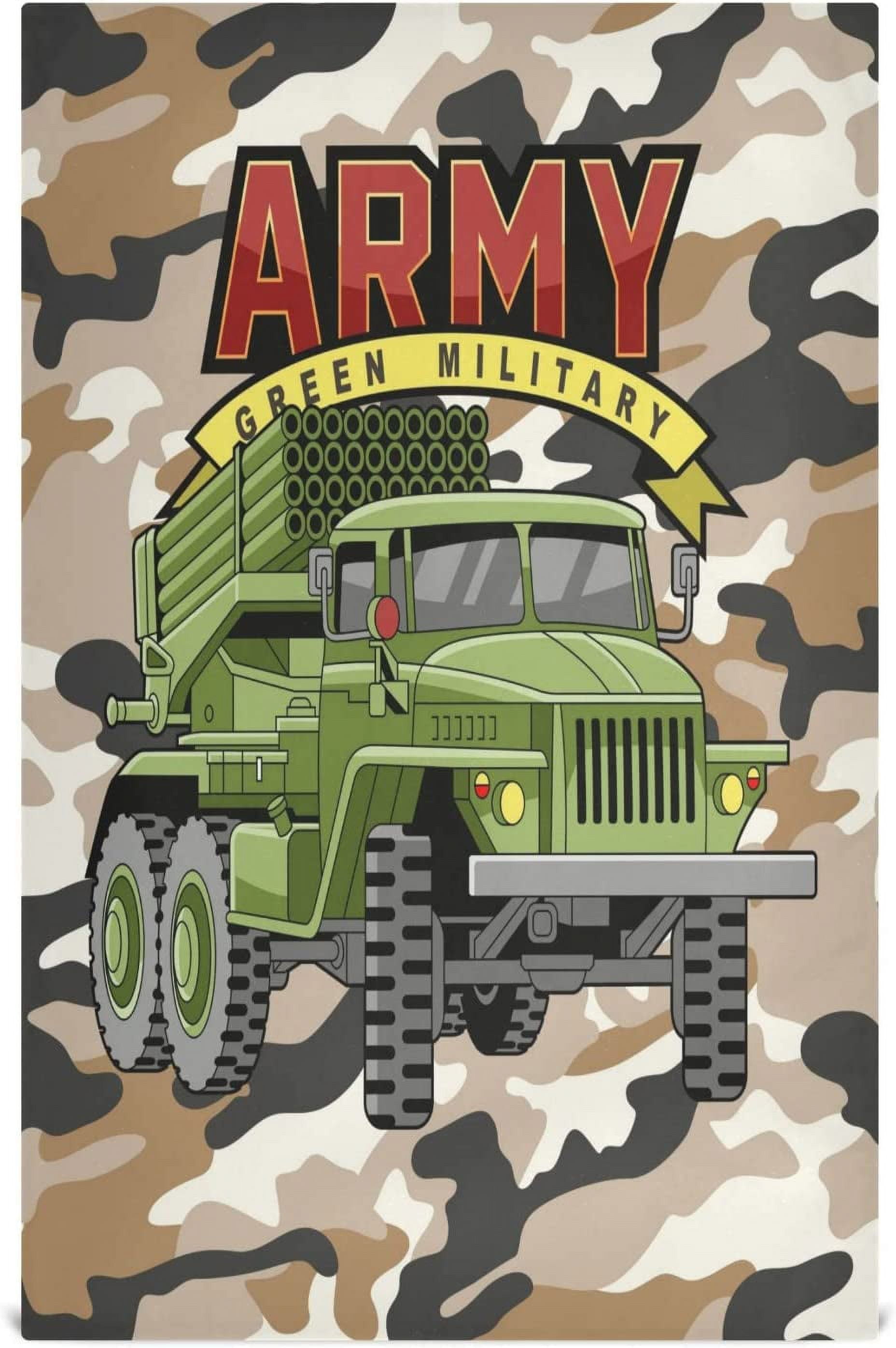 Military Missile Truck Kitchen Dish Towels Set of 1, Camouflage Army ...