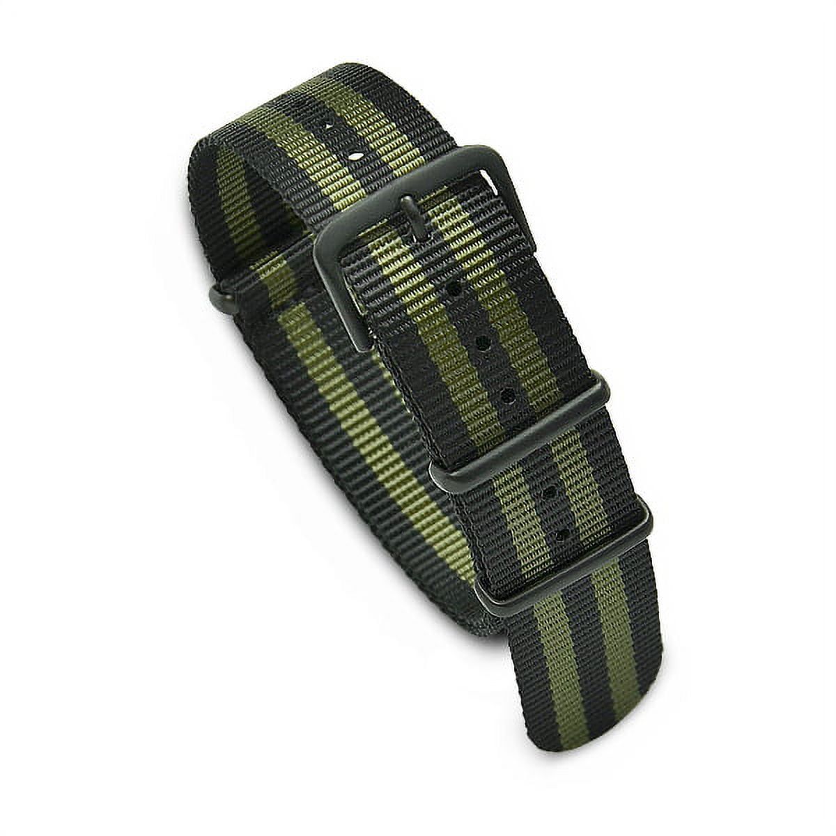 Military MoD Nylon Watch Strap PVD (Black/Army Green) - Walmart.com