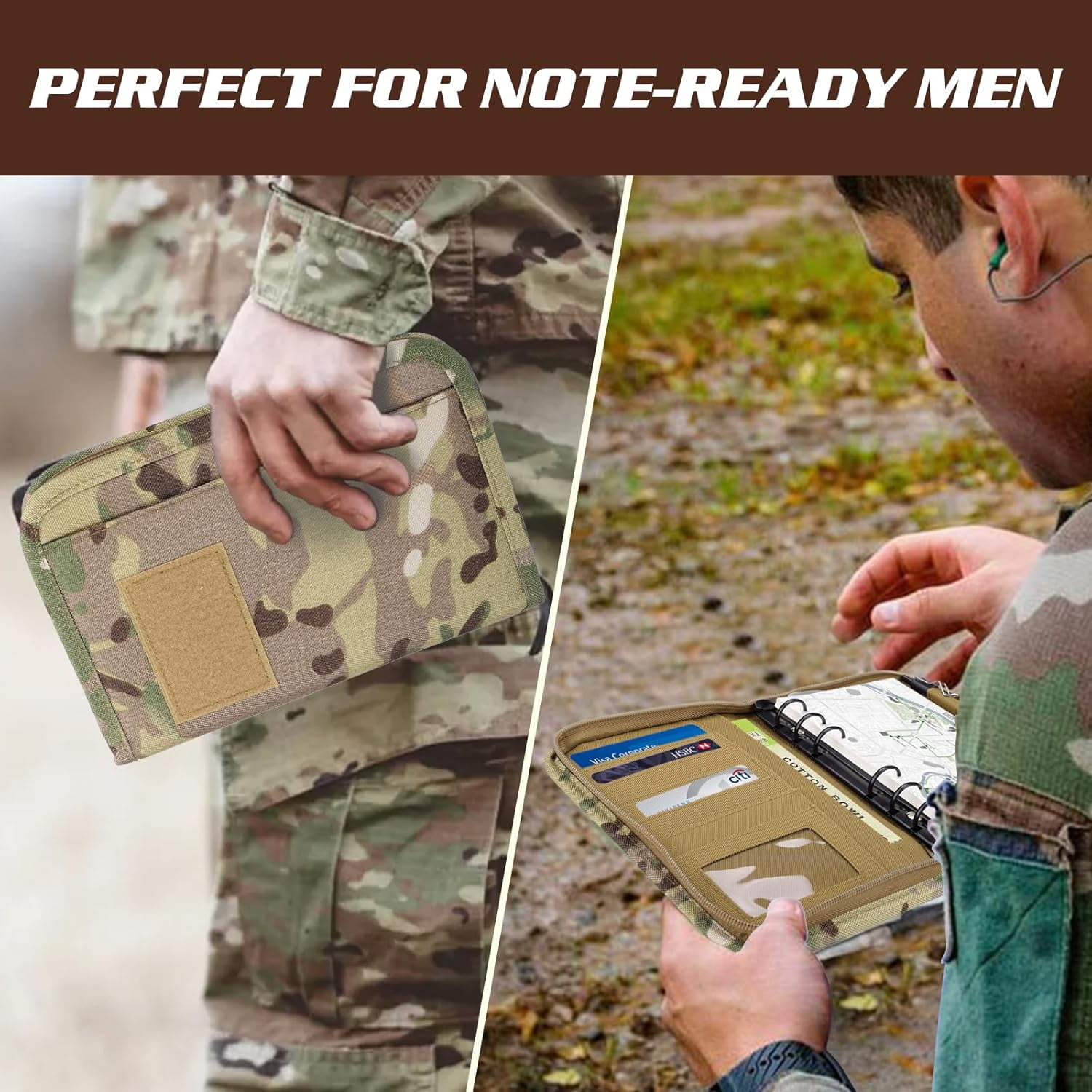 Military Padfolio Ring Binder With 80 Sheets 160 Pages Of Leaf Paper ...