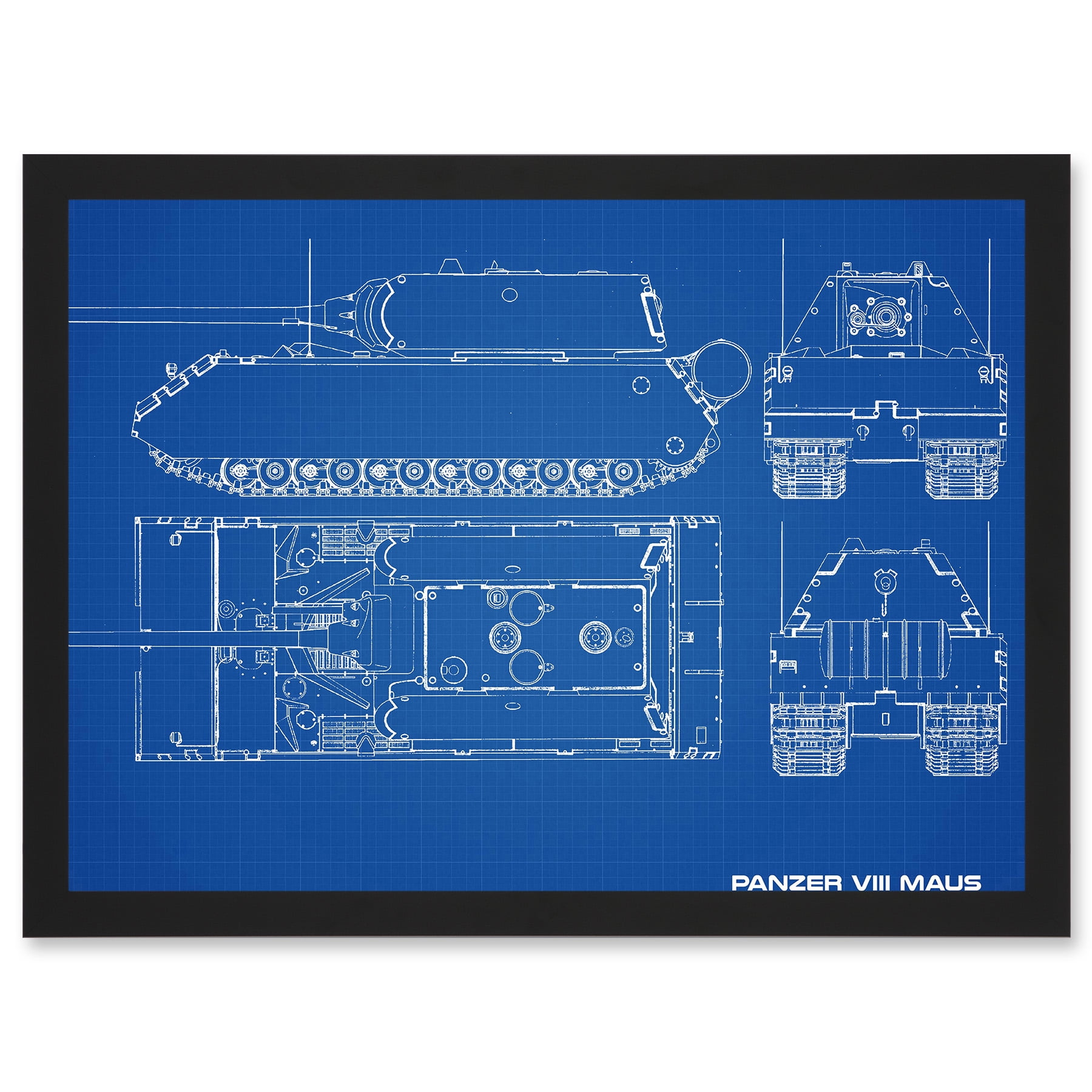 Military Panzer VIII Maus Super-Heavy Tank Blueprint Plan Artwork ...