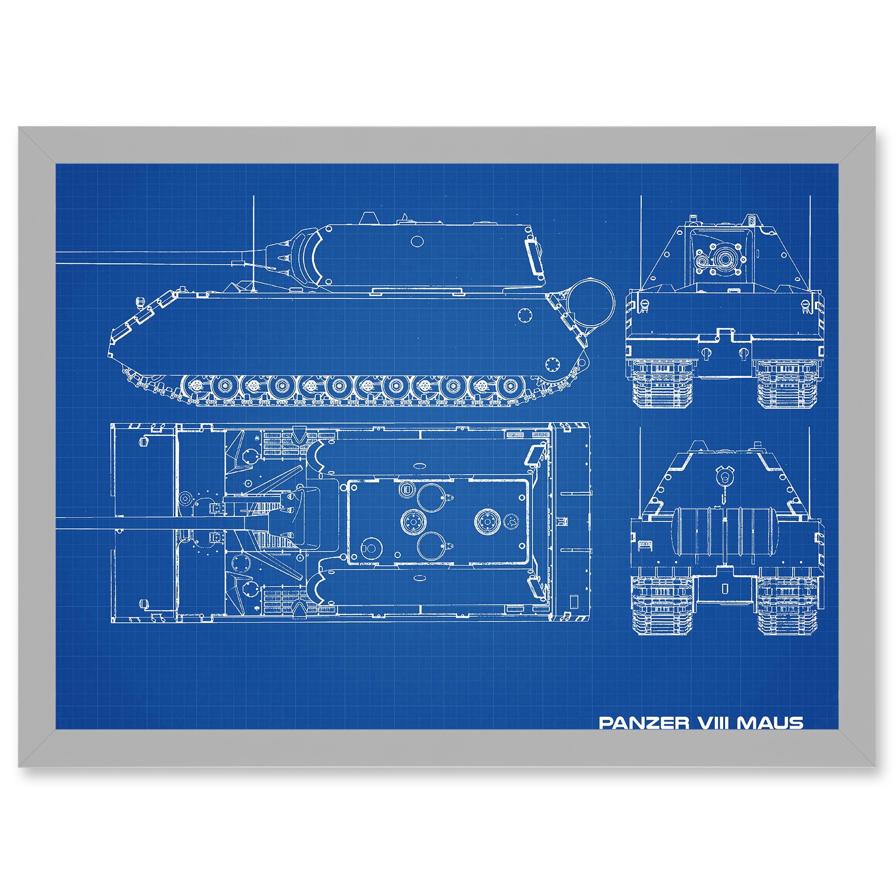 Military Panzer VIII Maus Super-Heavy Tank Blueprint Plan Artwork ...