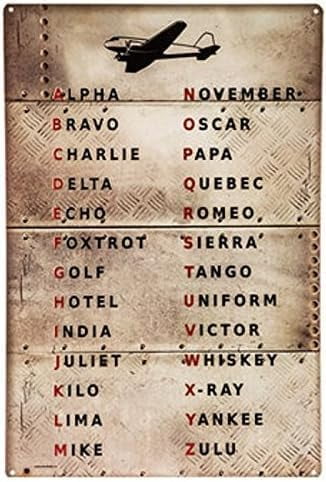 Military Phonetic Code Vintage Metal Tin Sign Phonetic Alphabet Morse ...