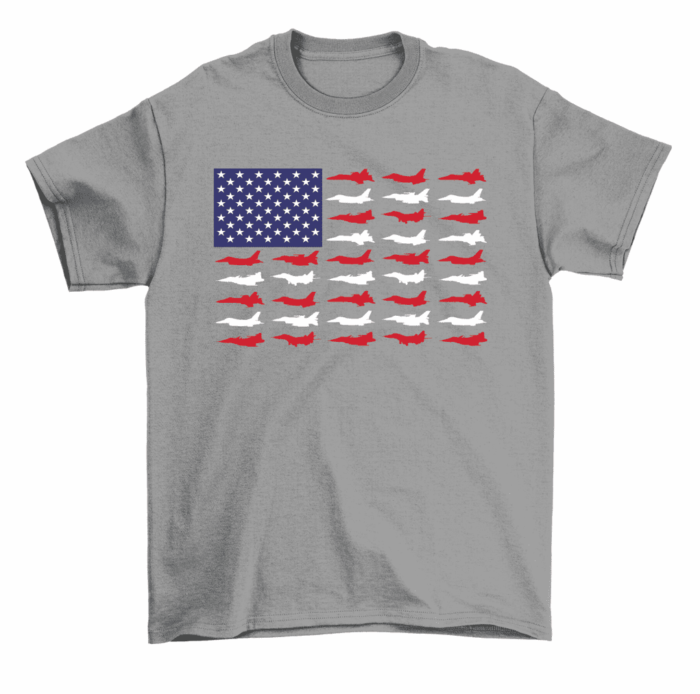 Military Plane Airplane US Flag Patriotic Pilot July 4th T-Shirt Men ...