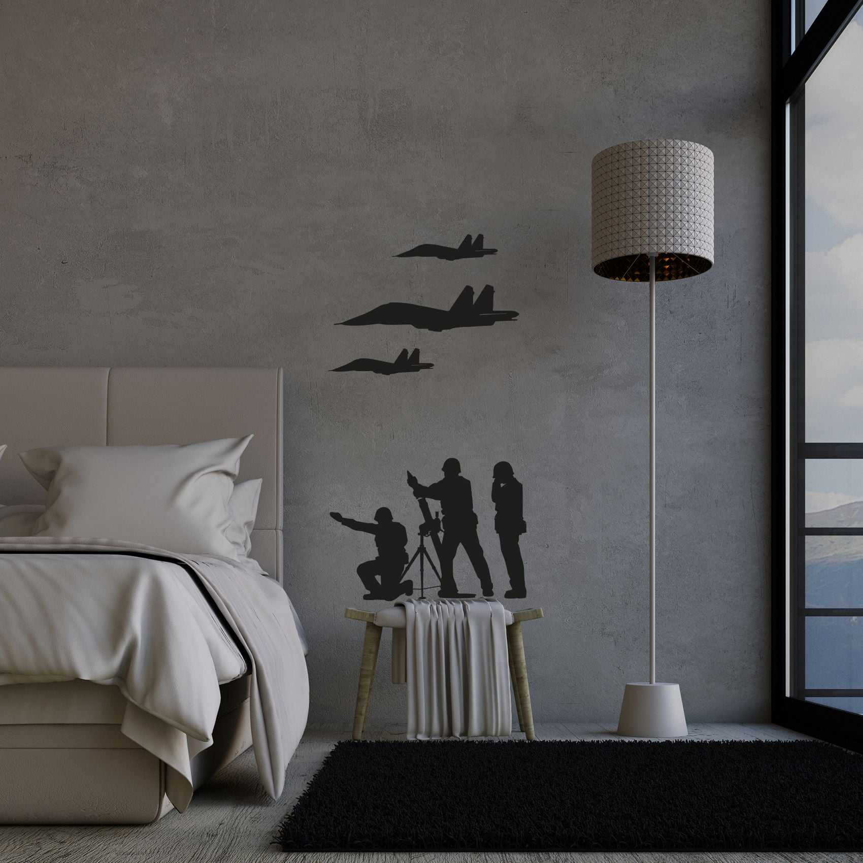 Military Plane Swat Team Army Men Soldier Wall Sticker Helicopter Art ...