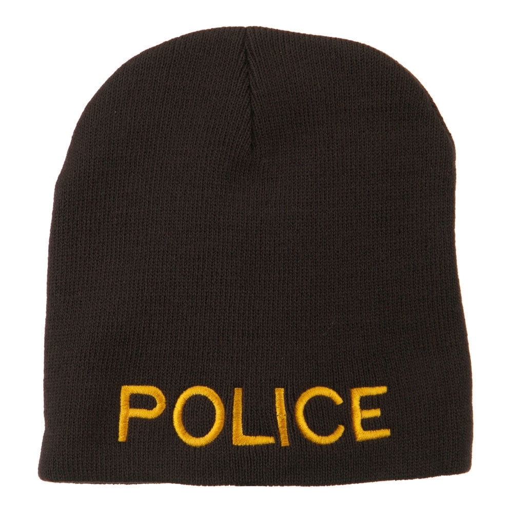 Military Police Embroidered Short Beanie - Brown OSFM - Walmart.com