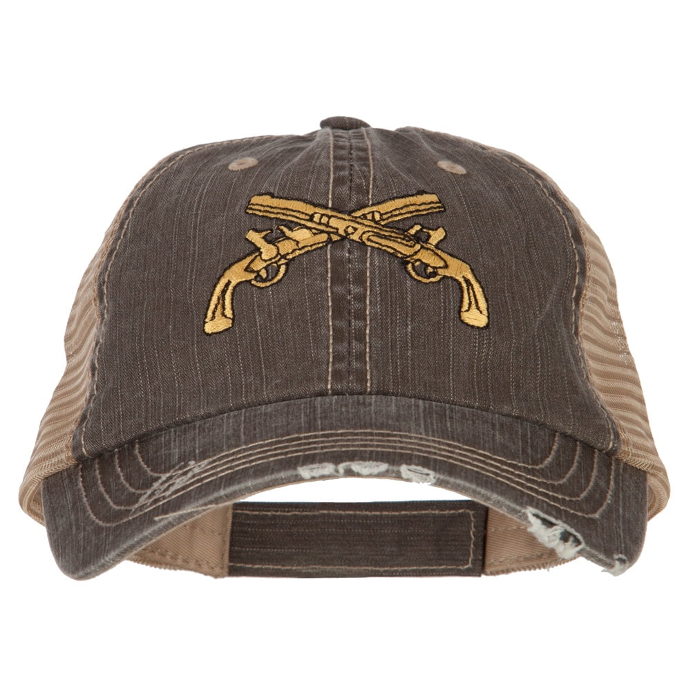 Military Police Insignia Embroidered Low Profile Mesh Cap - Brown Khaki ...