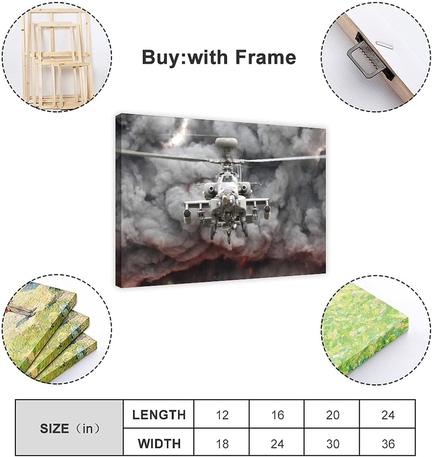 Military Poster Armed Helicopter Ah 64 Apache Poster 46 Canvas Poster ...