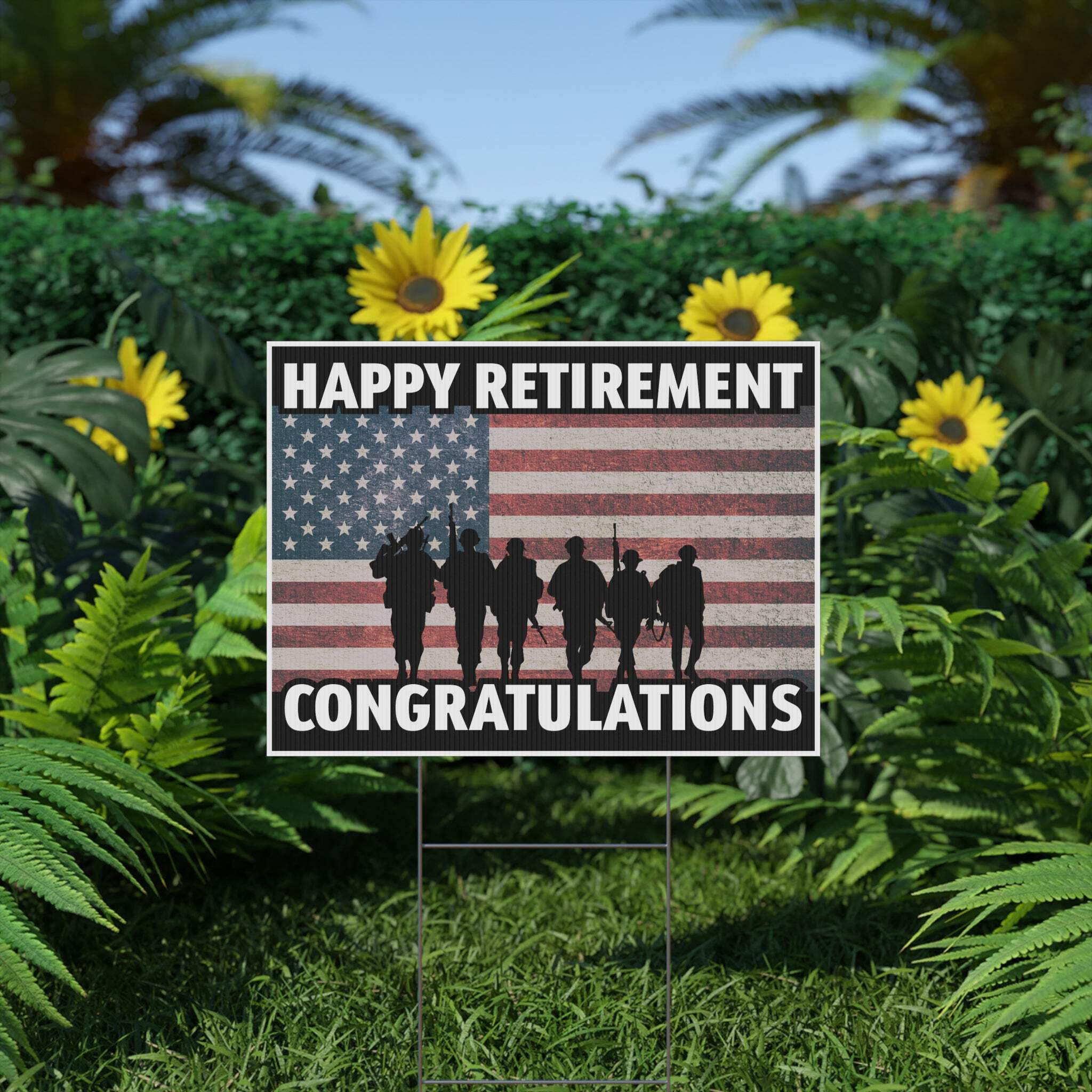 Military Retirement Yard Sign, 18x12, 24x18, 36x24, H-Stake Included ...