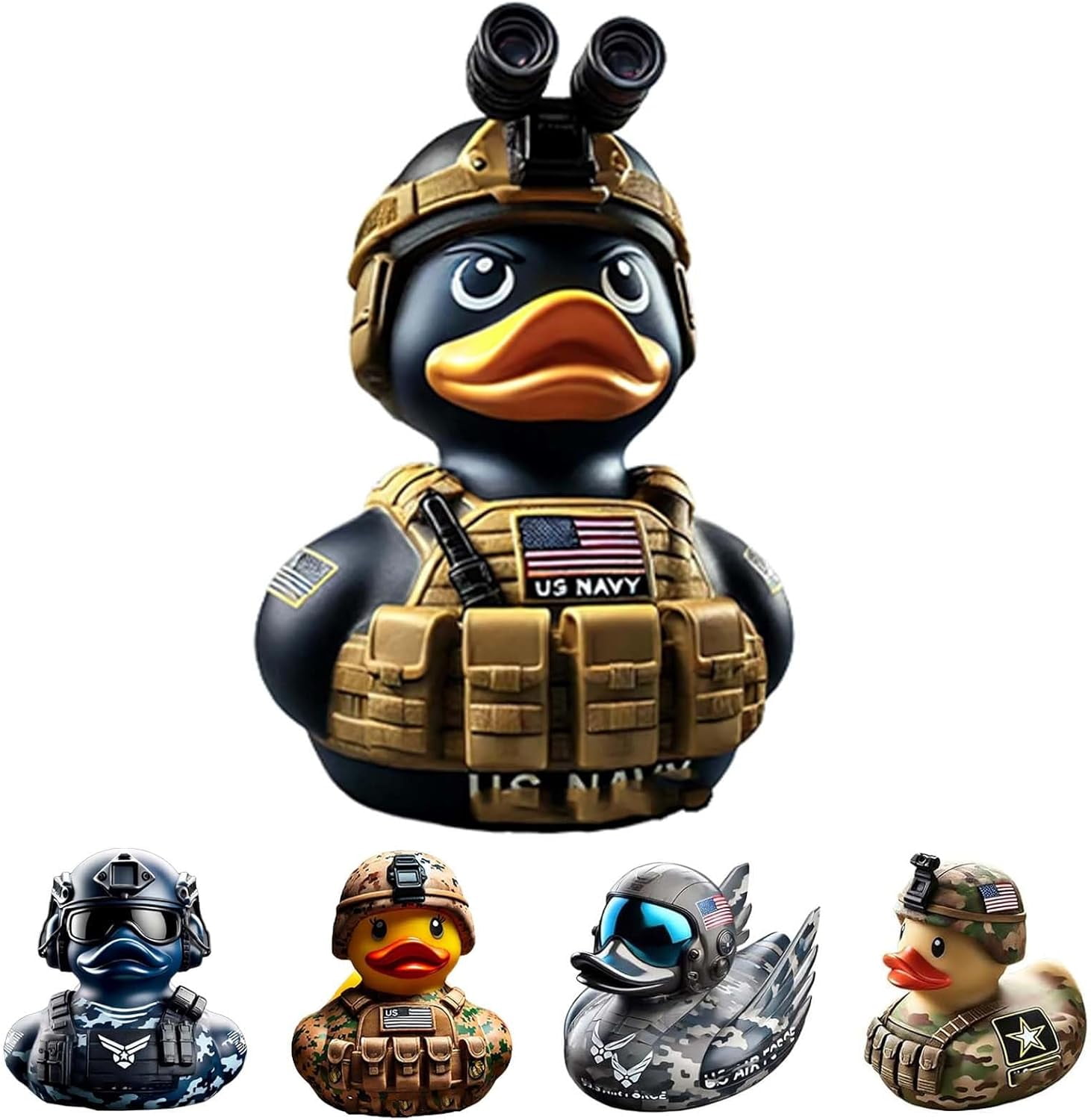 Military Rubber Ducks, Armed Mini Resin Ducks for Jeeps Ducking, Armed ...
