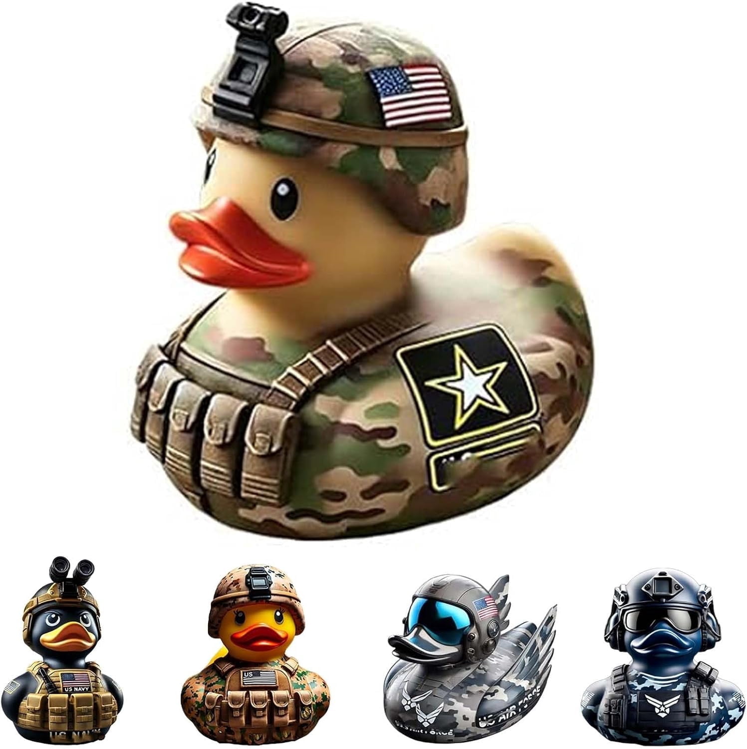 Military Rubber Ducks, Armed Mini Resin Ducks for Jeeps Ducking ...