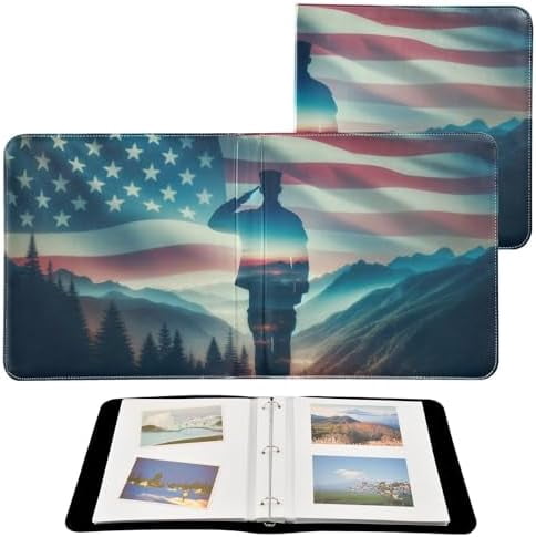 Military Salute Flag Photo Album Self Adhesive 3 Ring Binder Picture ...