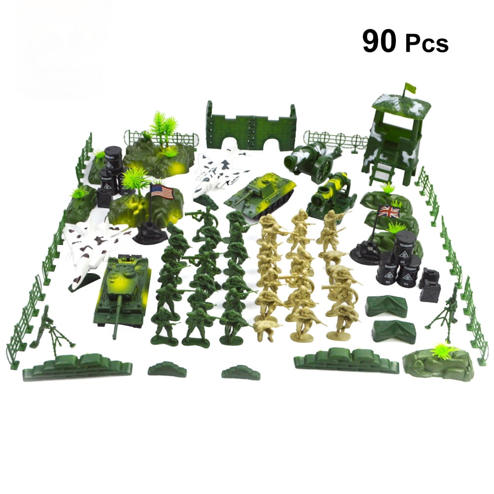 Sand Table Toys,90Pcs Simulation Scene Sand Table Model Toy DIY Soldier ...