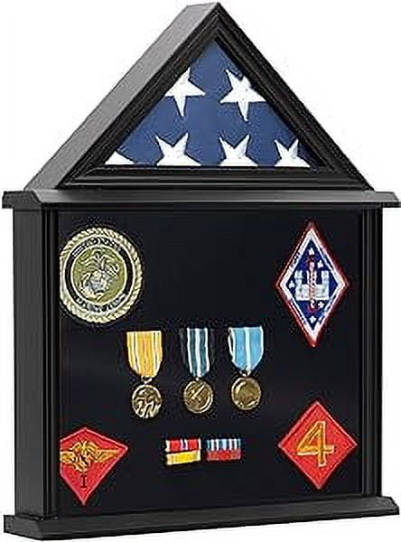 Medal Awards Rack Military Shadow Box Display Case, Fits Folded 3x5 ...