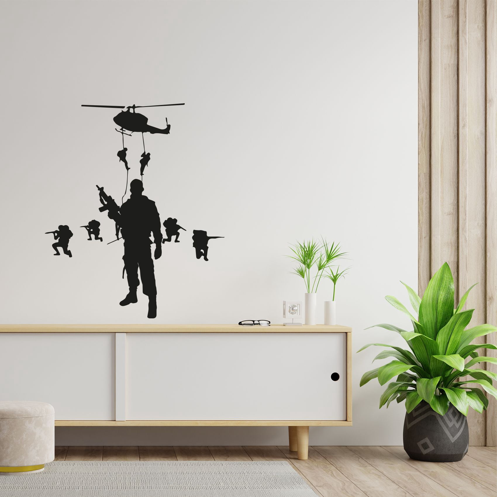 Military Shadow Silhouette Swat Team Army Men Soldier Wall Sticker Art ...