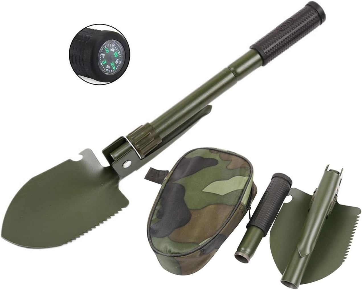 Military Small Folding Camping Shovel, Mini Compact Pickaxe with ...