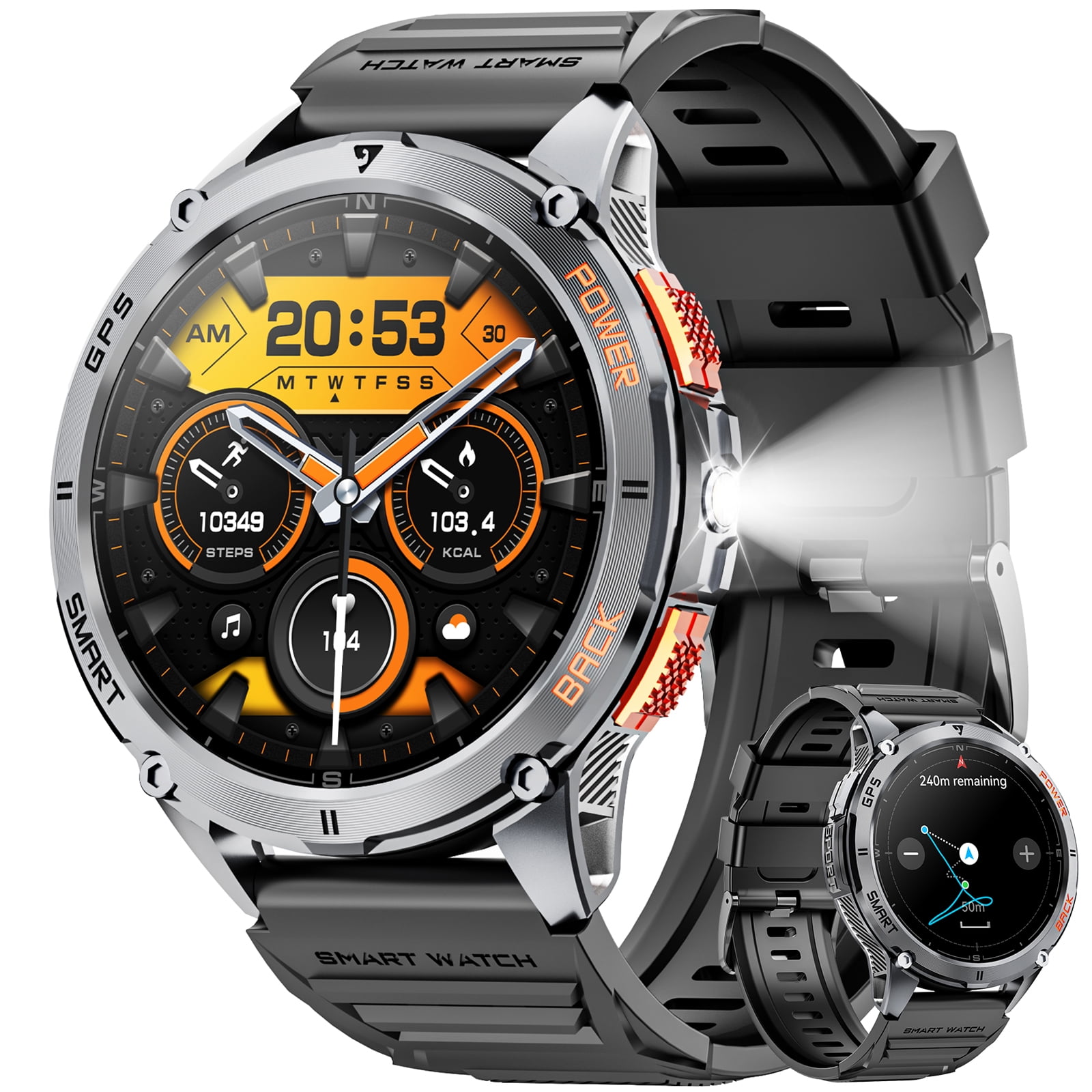 Military Smart Watch for Men with GPS, 1.43" AMOLED Bluetooth Call ...