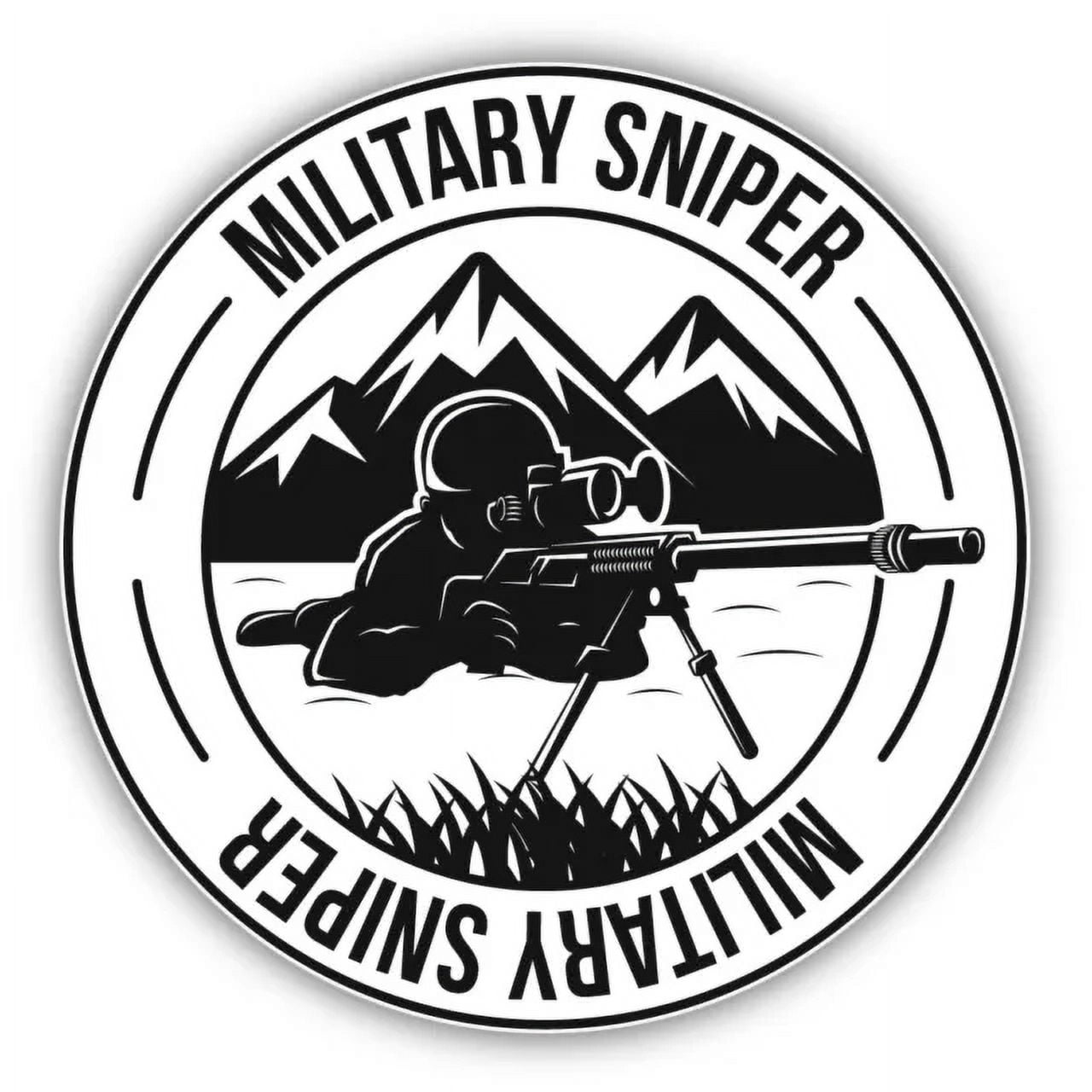Military Sniper Badge Black Sticker Phone Decal Water Bottle Stickers ...