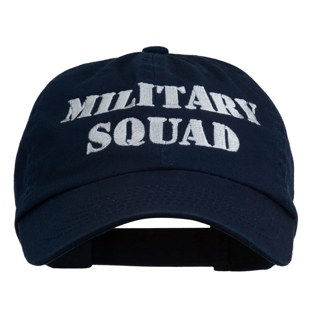 Military Squad Embroidered Low Profile Washed Cap - Navy OSFM - Walmart.com