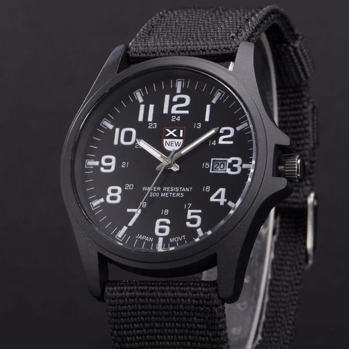 Military Style Analog Quartz Watch for Men, Stainless Steel Case ...
