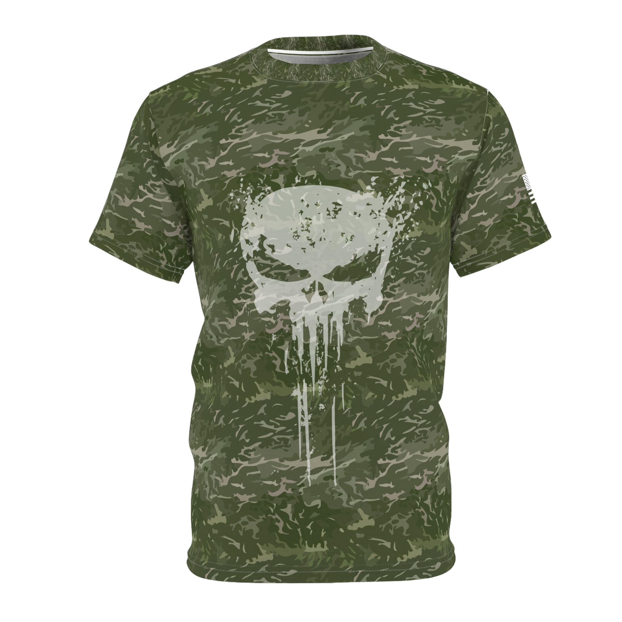 Military Style Camo Skull T-shirt - Jungle Camo - Walmart.com