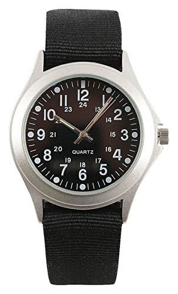Military Style Quartz Watch, Black - Walmart.com