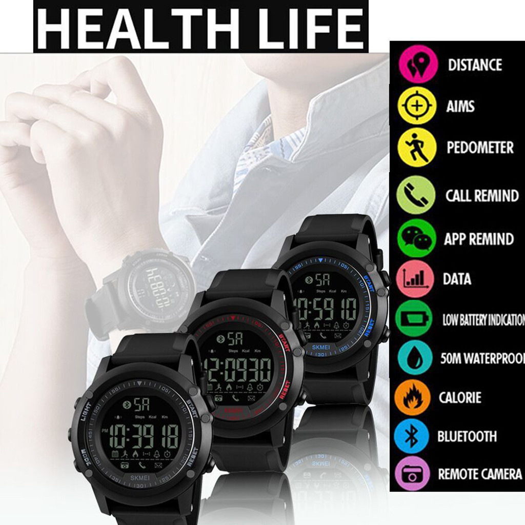 Military Style Smart Watch, Mens Fitness Tracker, 50atm Water Resistant ...