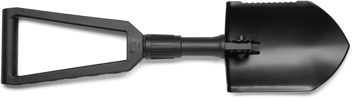 Military Style Tactical Folding Spade E-Tool, Heavy-Duty All Purpose ...