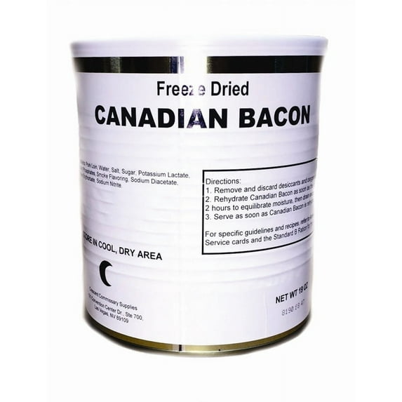 Freeze Dried Tactical Canadian Bacon, Emergency Camping Food, 50-60 Slices #10 Can - Walmart.com