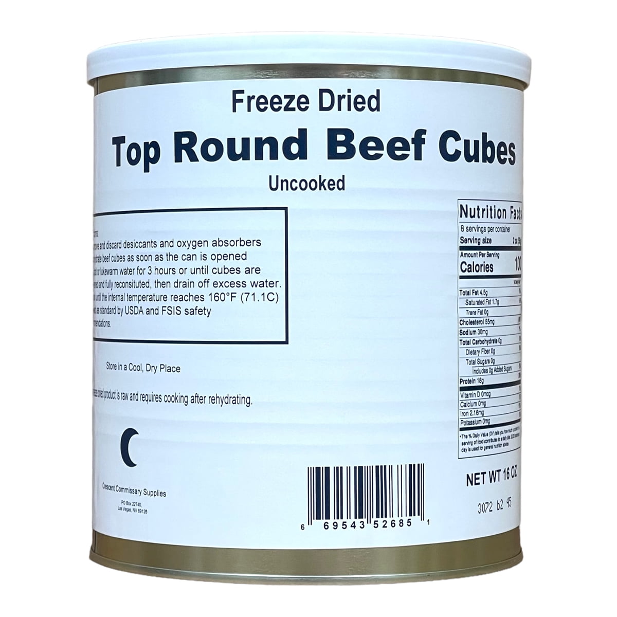 Military Surplus Freeze Dried Top Round Beef Cubes Emergency Survival ...