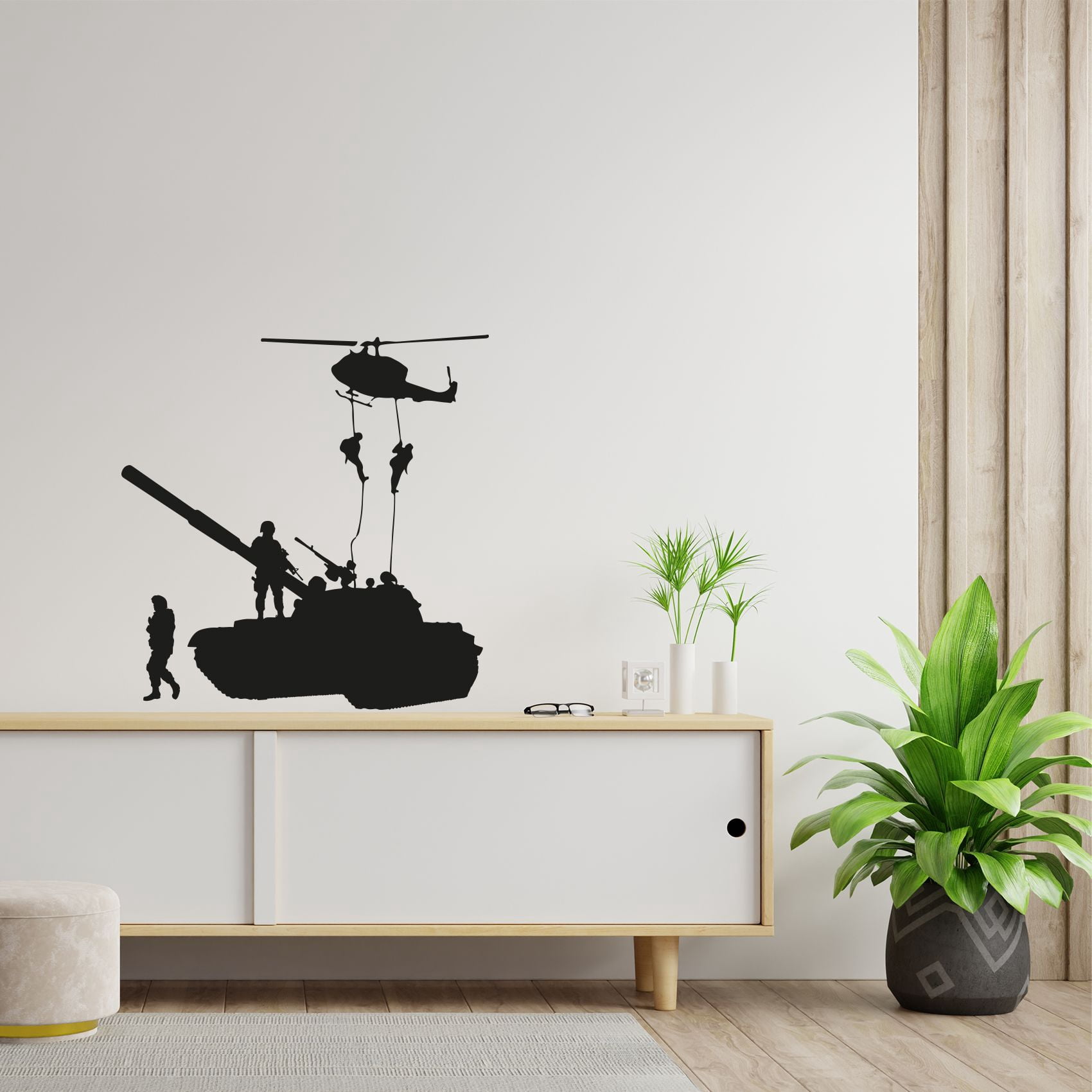 Military Swat Team Army Men Soldier Tank Vehicle Silhouette Wall ...