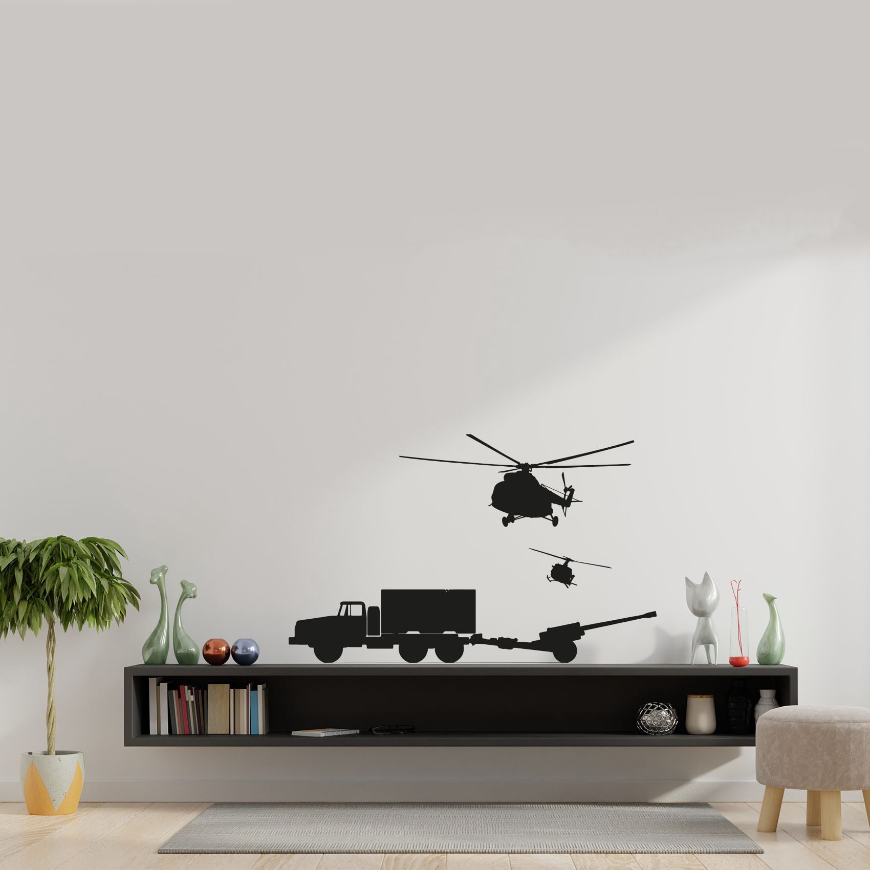 Military Swat Team Army Men Soldier Truck Vehicle Shadow Wall Sticker ...