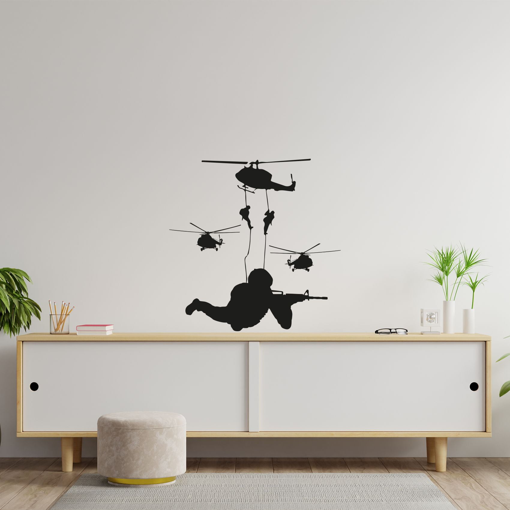 Military Swat Team Army Men Soldier Vehicle Helicopter Wall Sticker Art ...