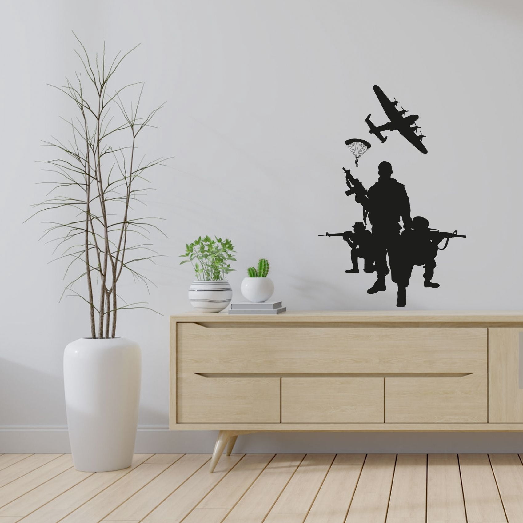 Military Swat Team Army Silhouette Men Soldier Shadow Wall Sticker Art ...