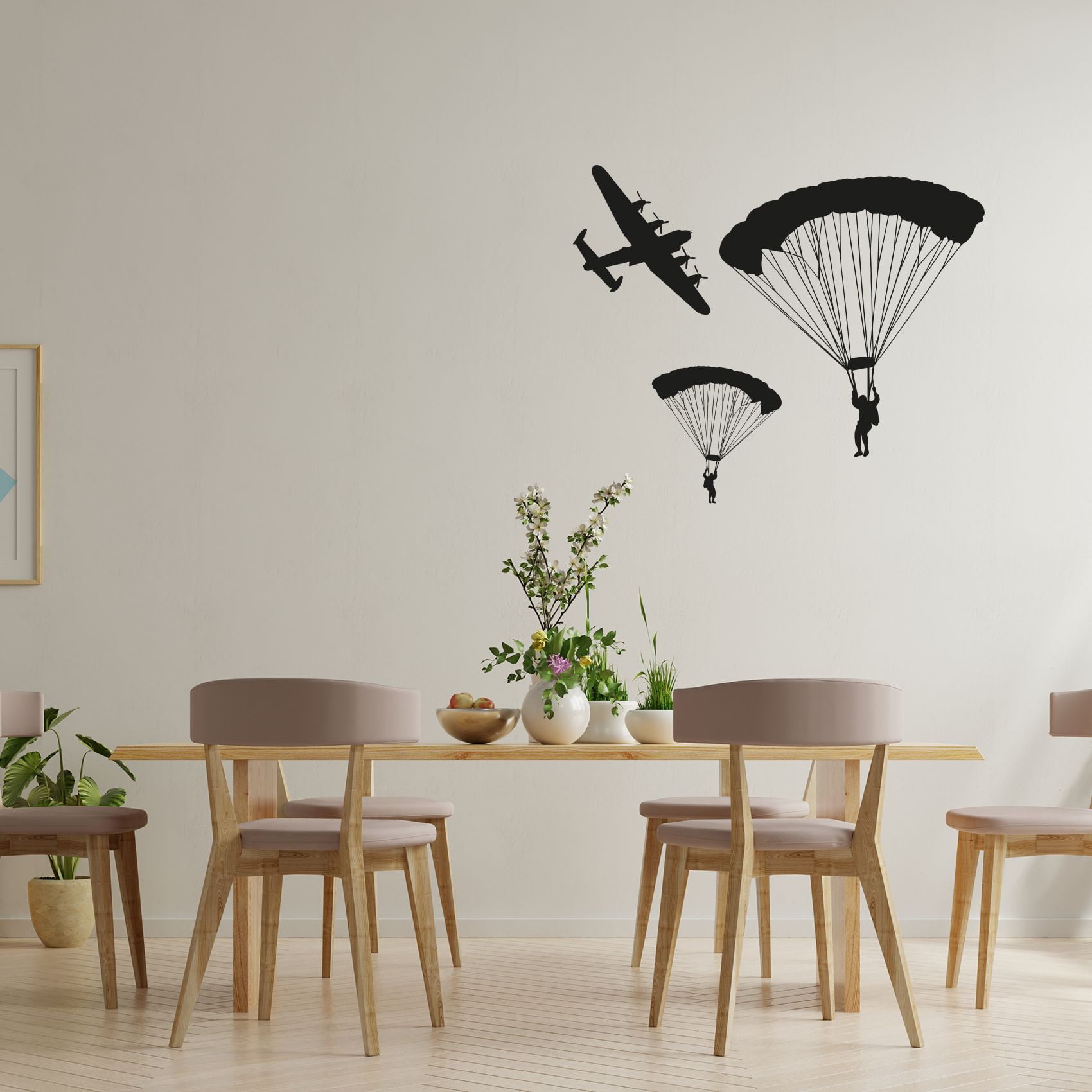 Military Swat Team Parachute Helicopter Army Men Soldier Wall Sticker ...