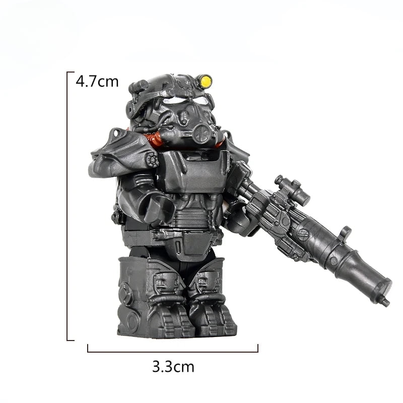 Military T60 Armor Soldiers Mini Anime Action fallouts Figures Weapons ...