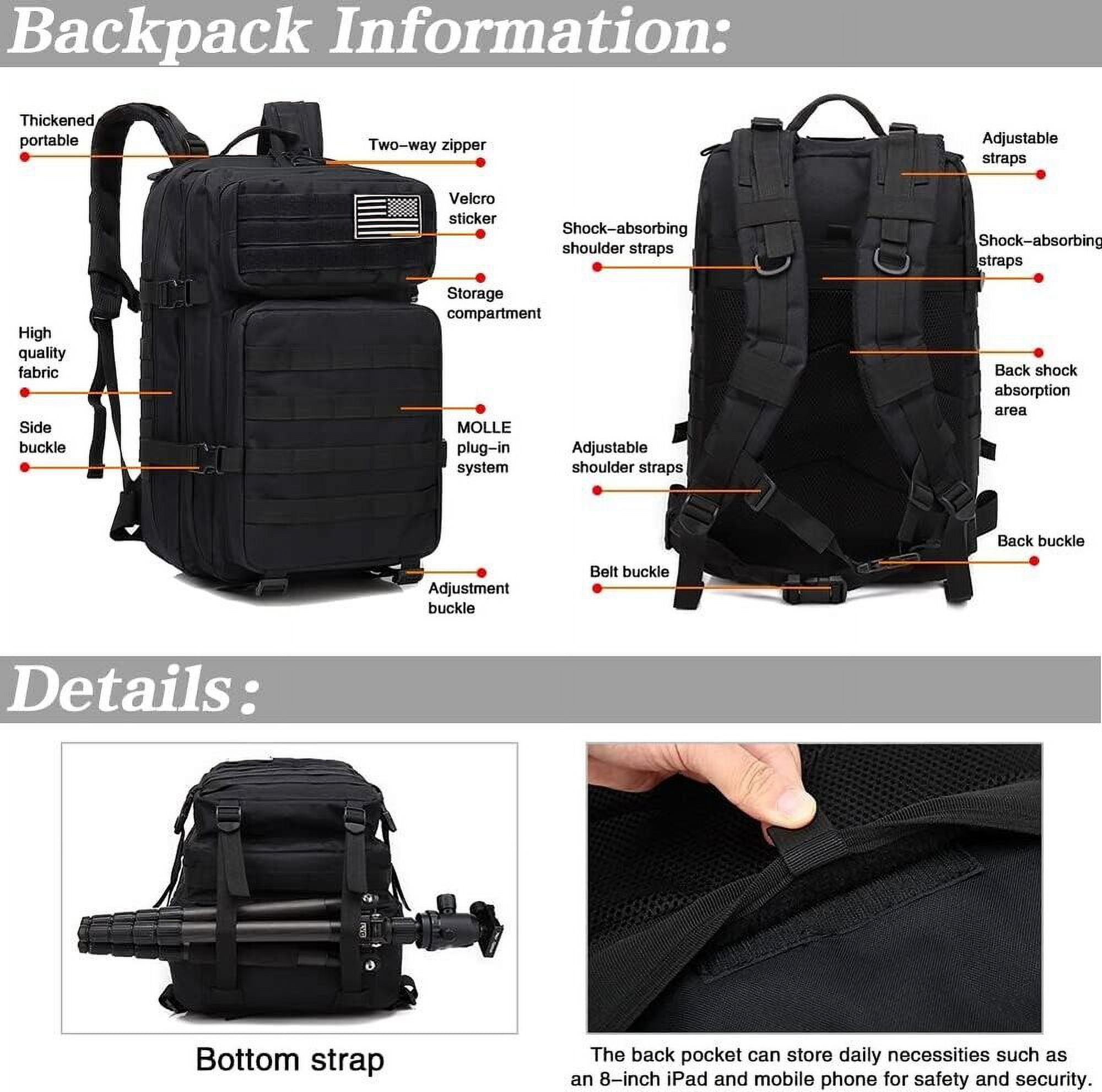 Military Tactical Backpack Army 3 Day Assault Pack Bag Rucksack Laptop ...