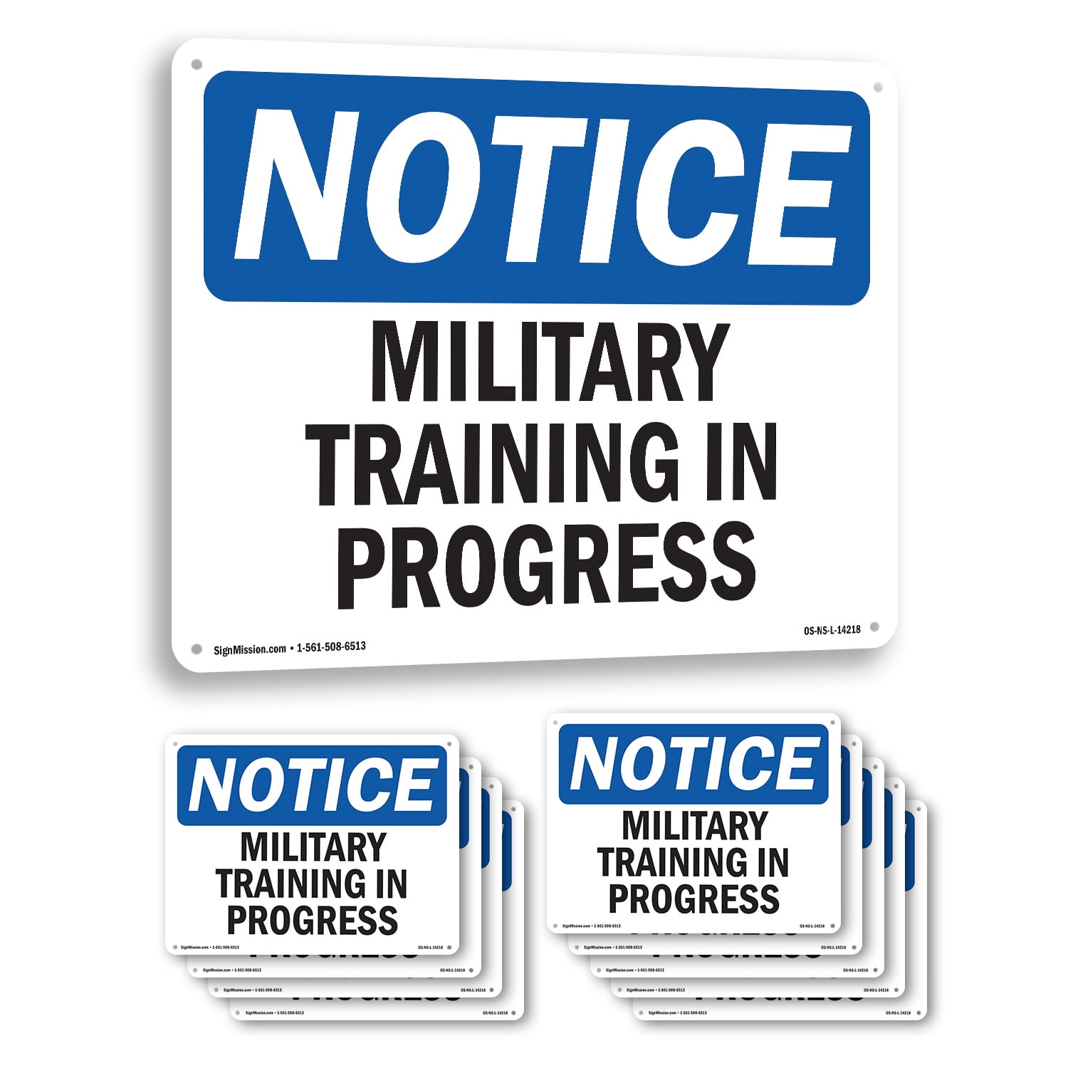 Military Training In Progress OSHA Notice Aluminum Sign 24 Inch x 18 ...