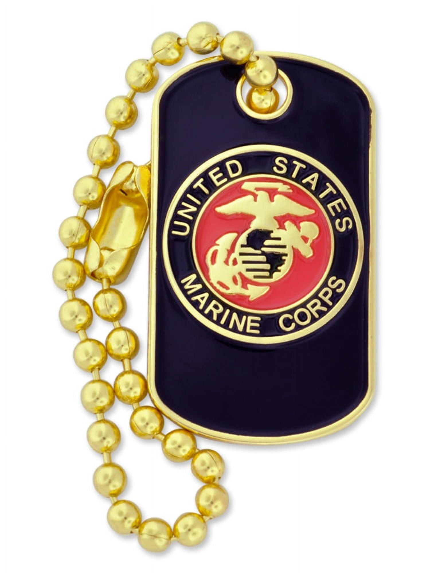 Military U.S. Marine Corps Dog Tag Key Chain Enamel lapel Pin - Walmart.com