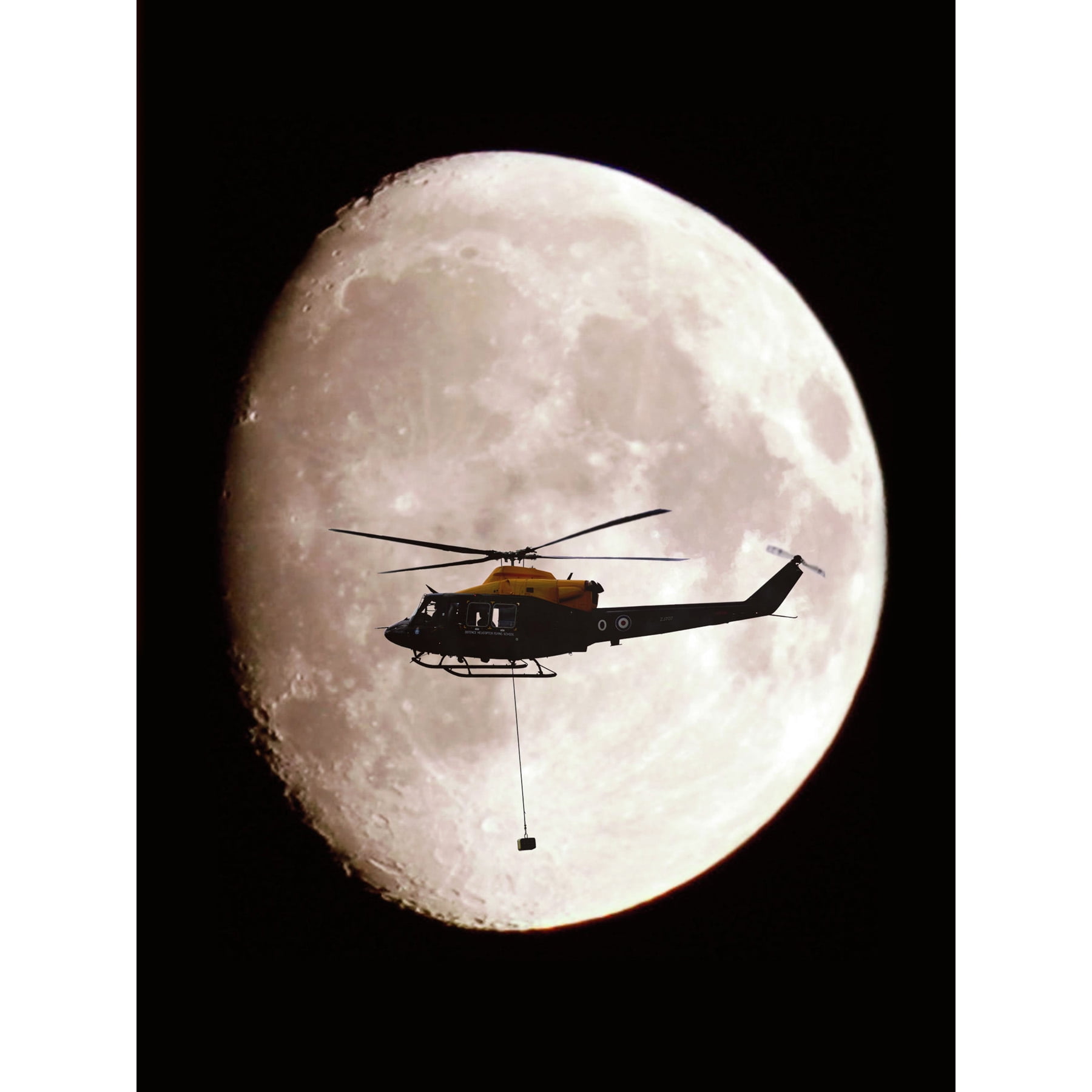 Military UK RAF Griffin Helicopter Full Moon Extra Large XL Wall Art ...
