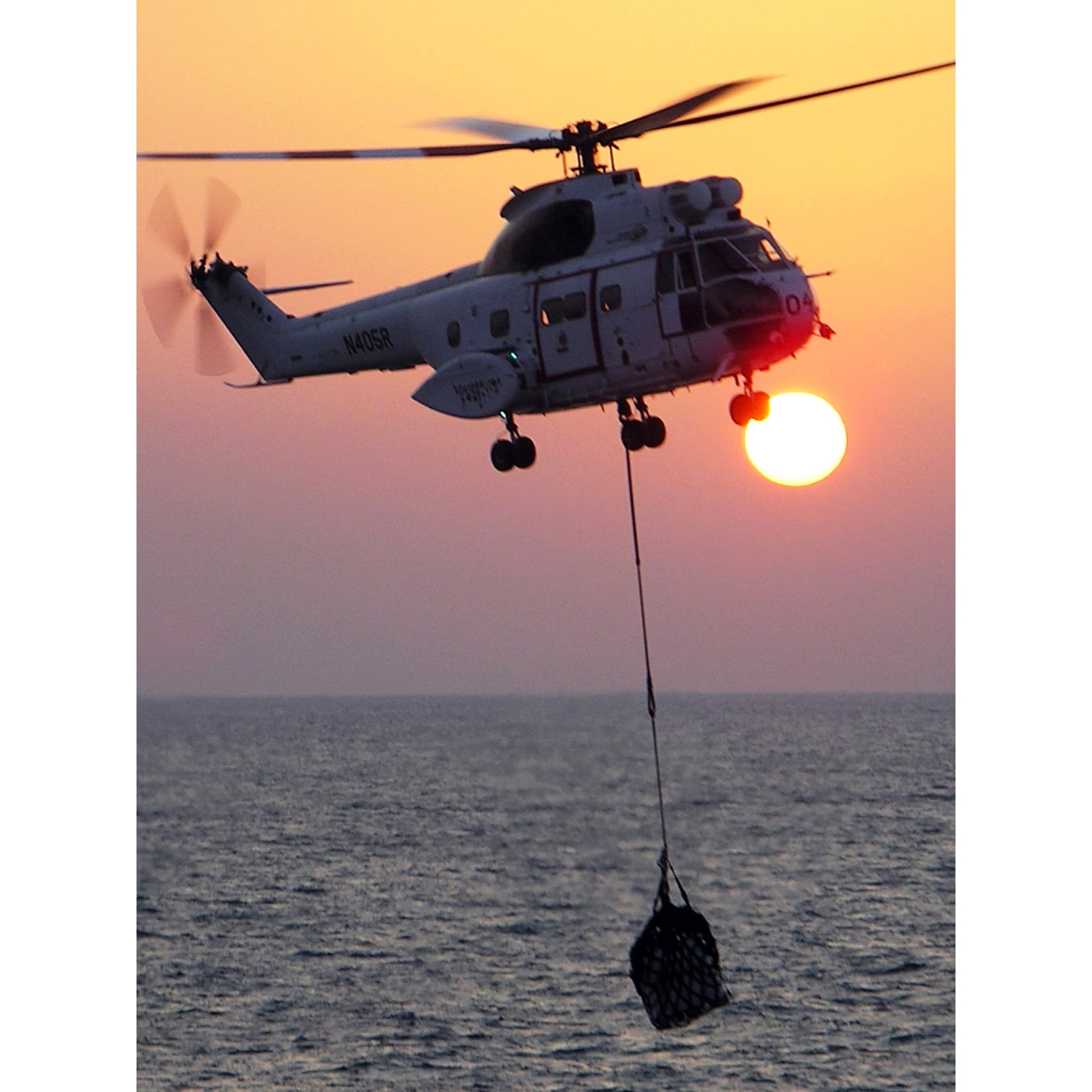 Military USA Navy SA-330 Puma Helicopter Sun Extra Large XL Wall Art ...