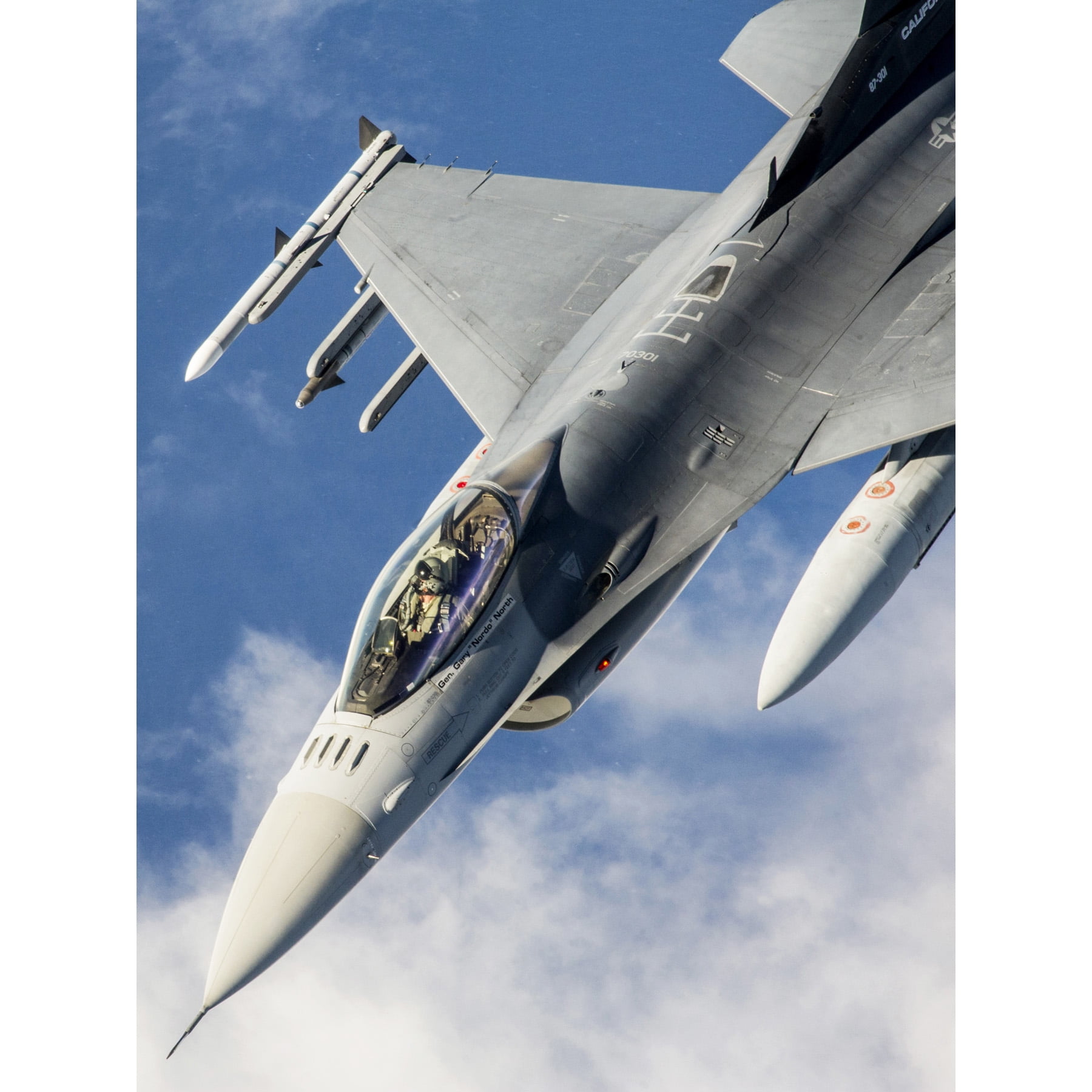 Military USA USAF F-16 Fighting Falcon Fighter Jet Photo Extra Large XL ...