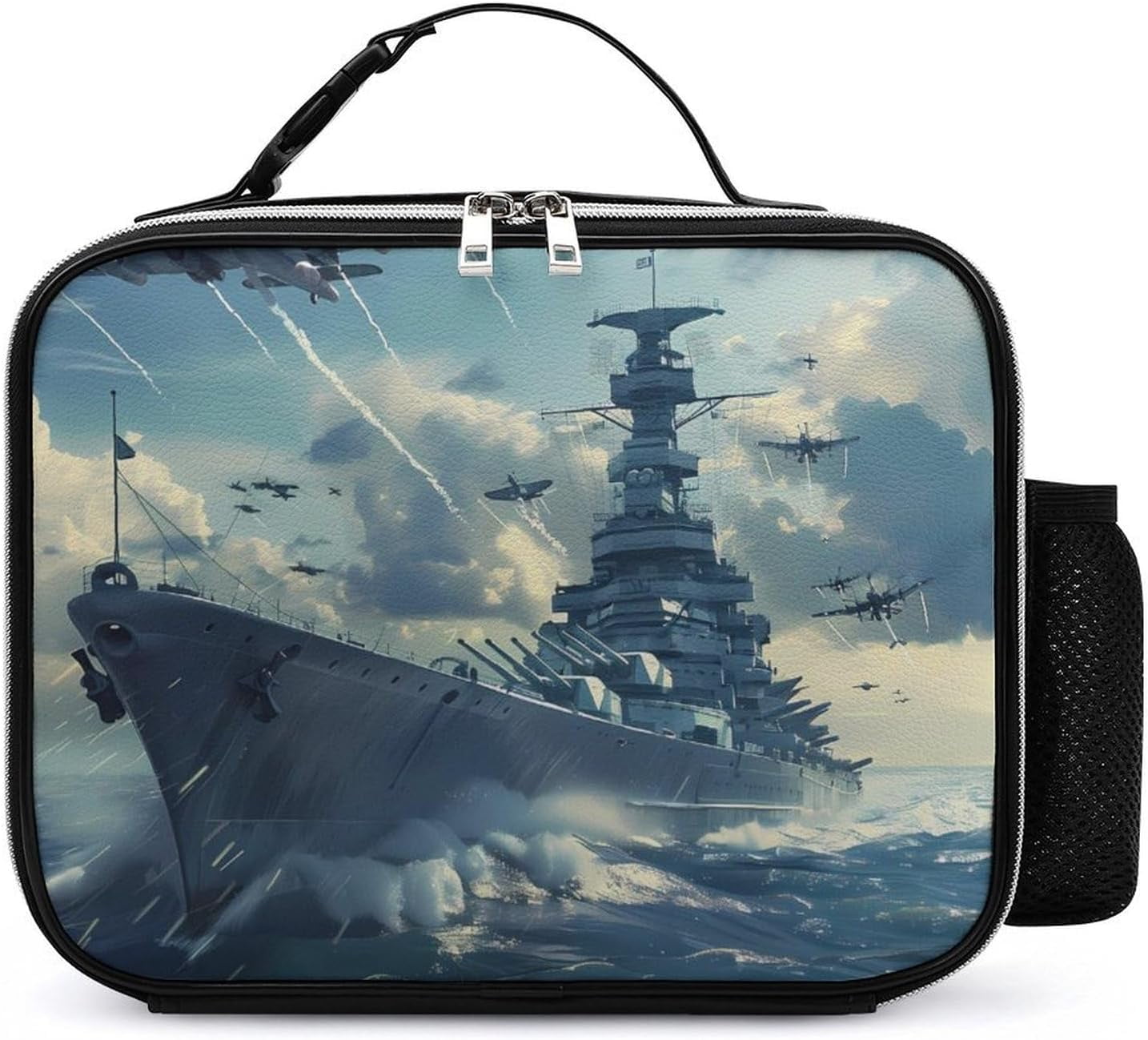 Military USS Enterprise Yorktown-Class Battleship Lunch Bag Insulated Lunch Box Container ...