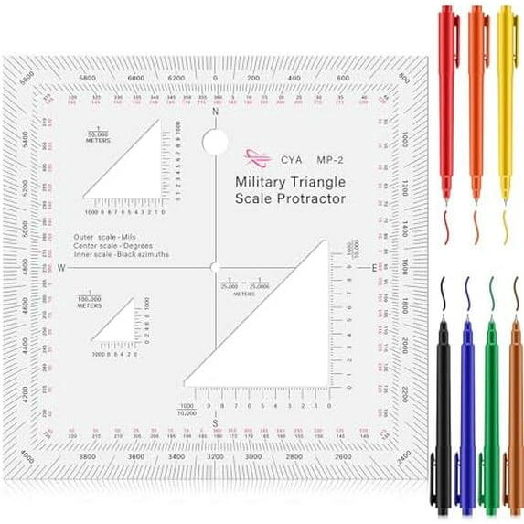 Military UTM/MGRS Coordinate Scale 7 Assorted Colors Military Map ...