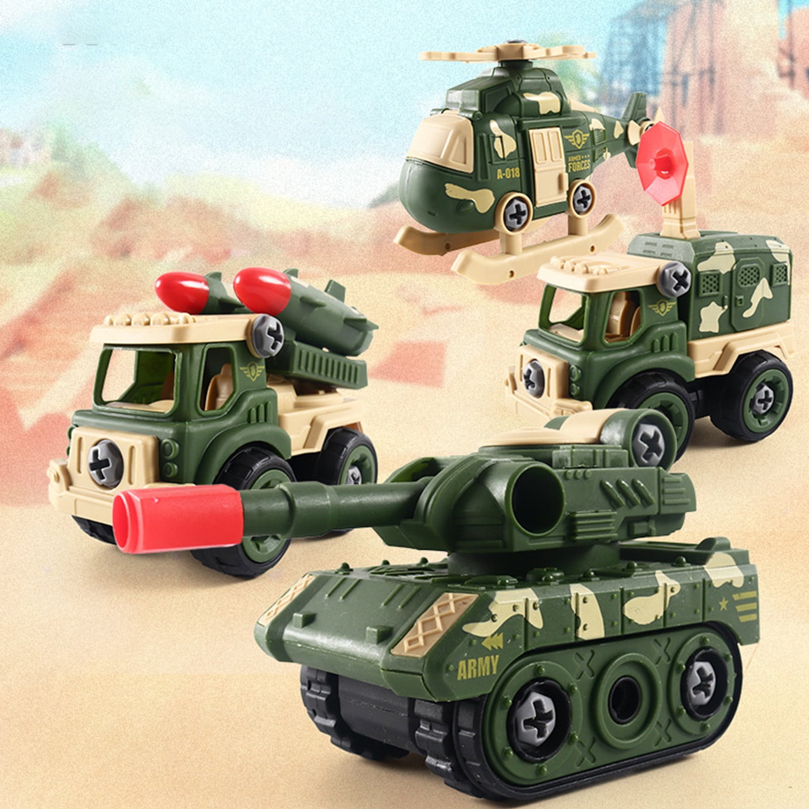 Military Vehicle Assembly Set, Removable DIY Toys, Flexible Joints ...