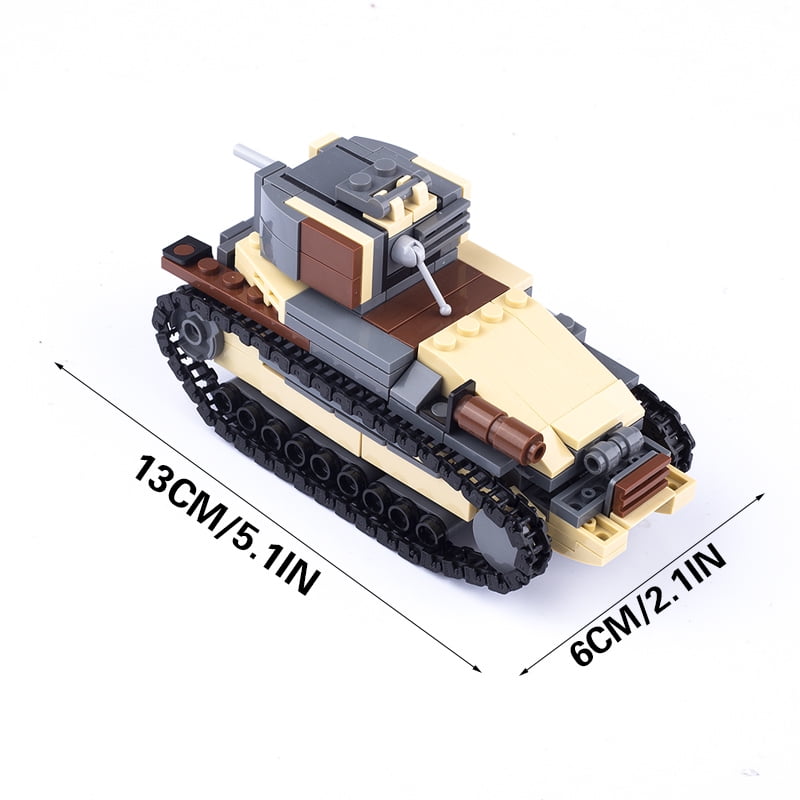 Military Vehicle Building Blocks WW2 Battle Sherman Tank soldiers ...